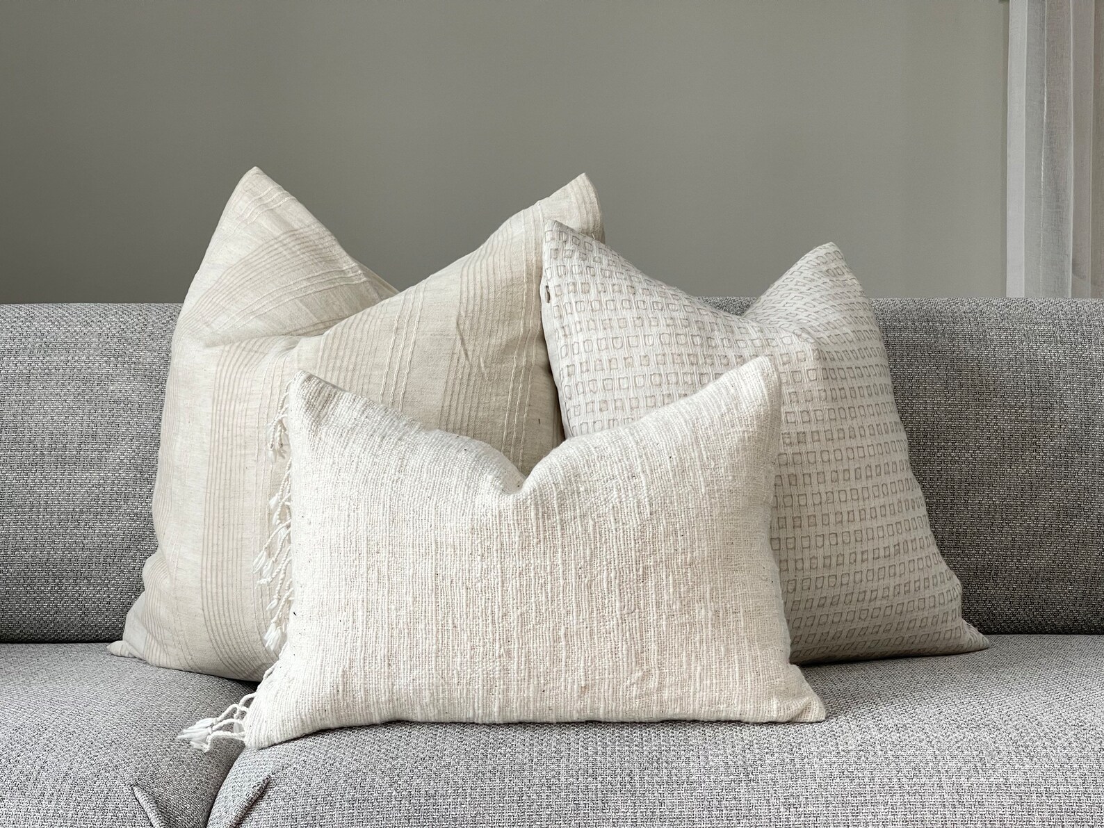 Combo Pillows Set of 3 Neutral Pillows Cover - Etsy