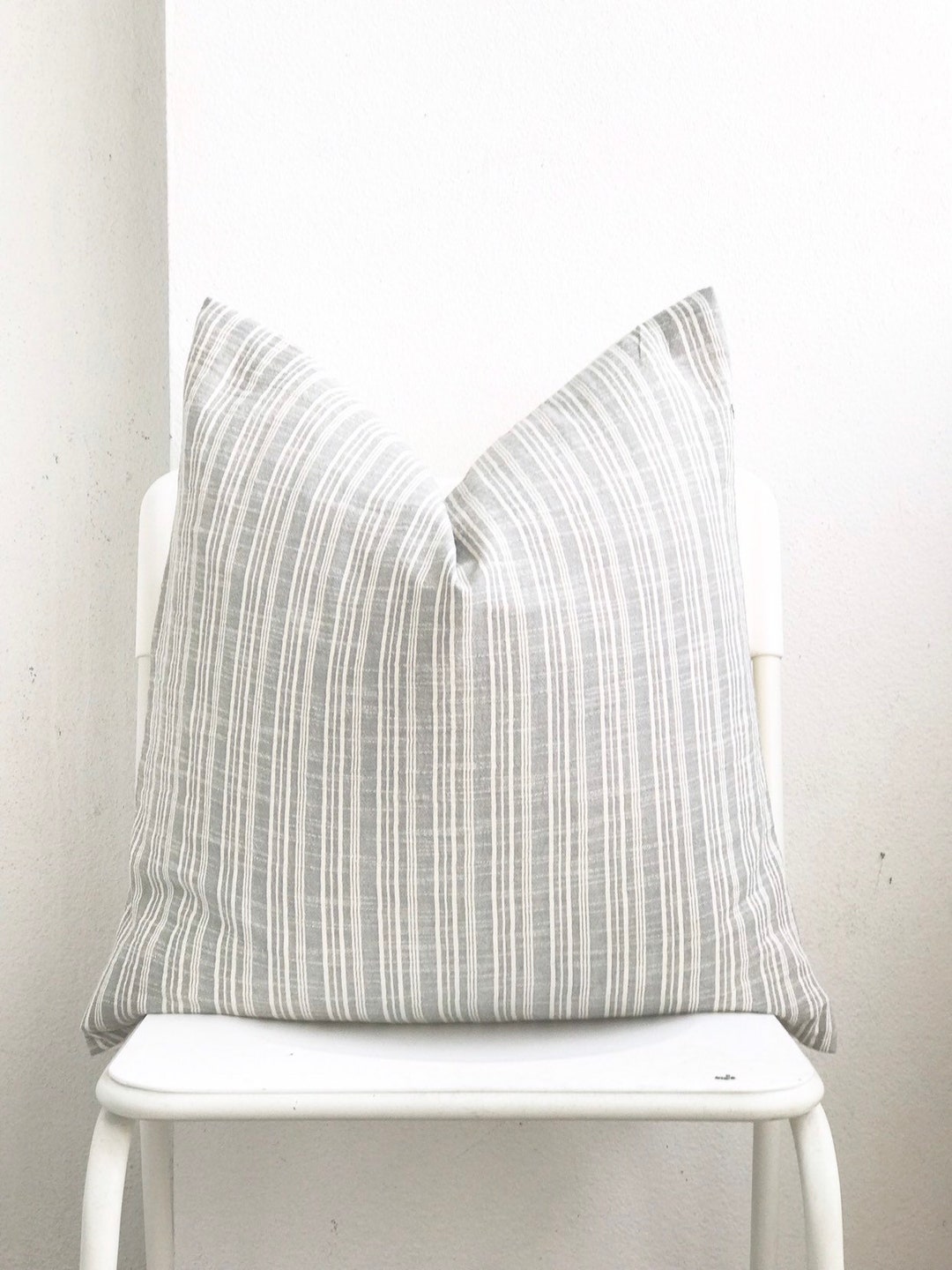 Grey Striped Pillow Cover - Etsy