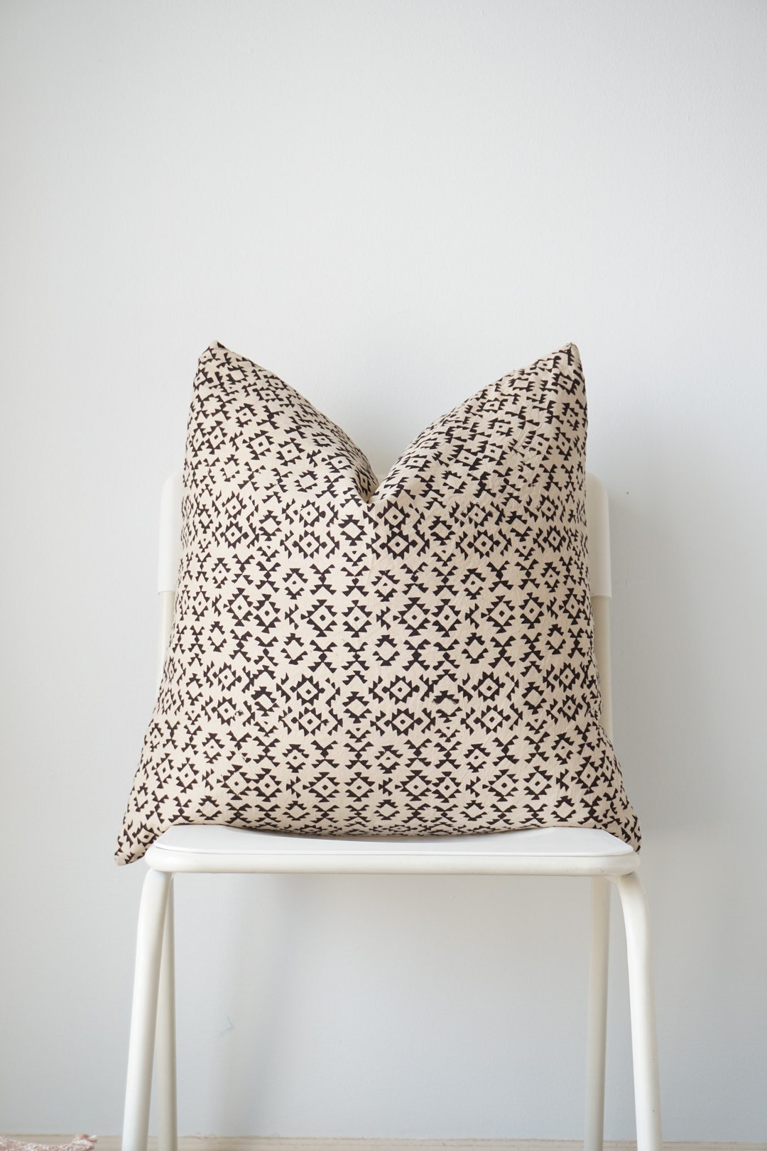 Block Print Pillow, Floral Pillow, Botanical Pillow, Boho Pillow ...