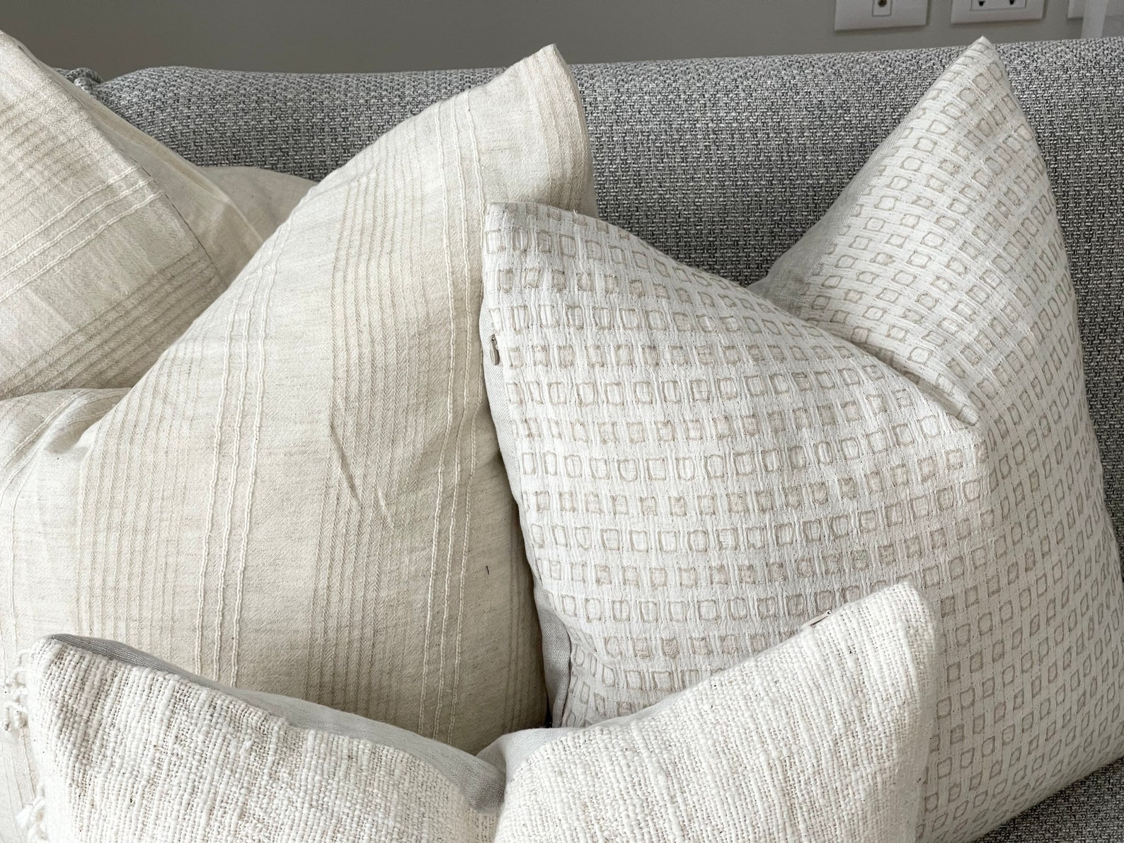 Combo Pillows Set of 3 Neutral Pillows Cover - Etsy