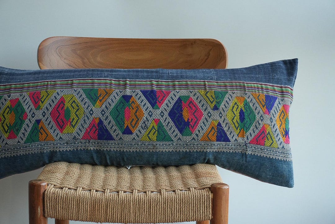 Rare Tai Lue Antique Textile Lumbar Pillow 14x36 – One of a Kind Tribal ...