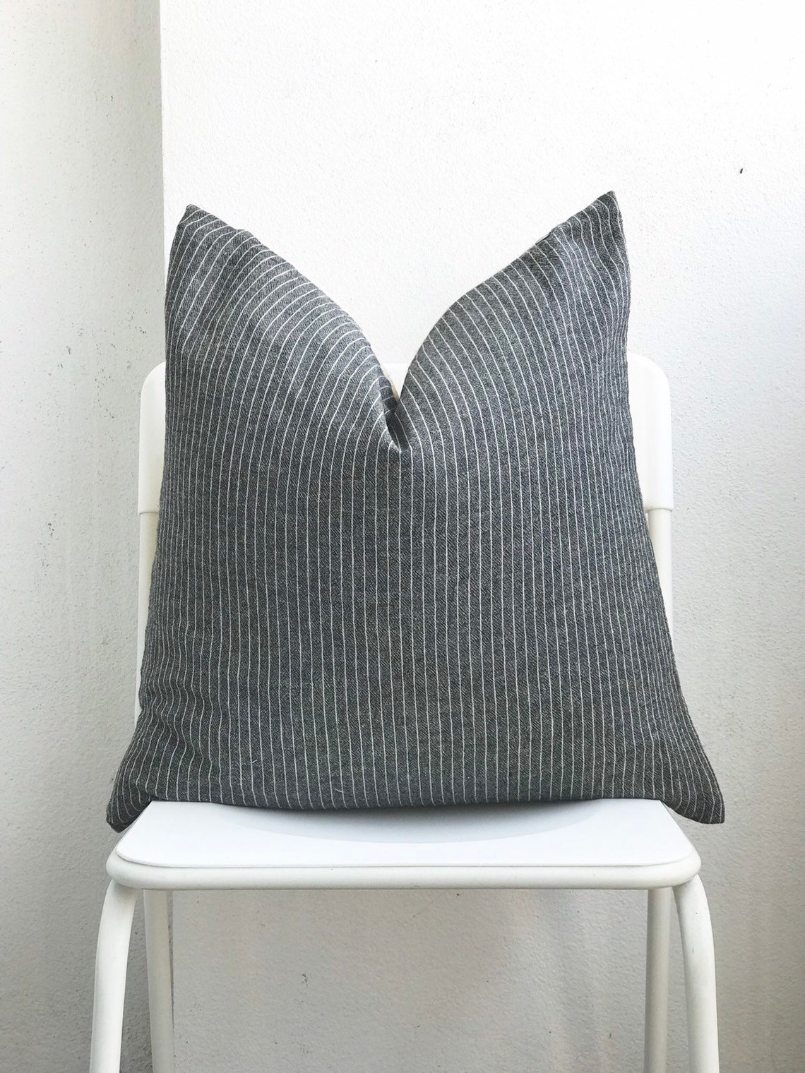 Grey Striped Pillow Cover - Etsy