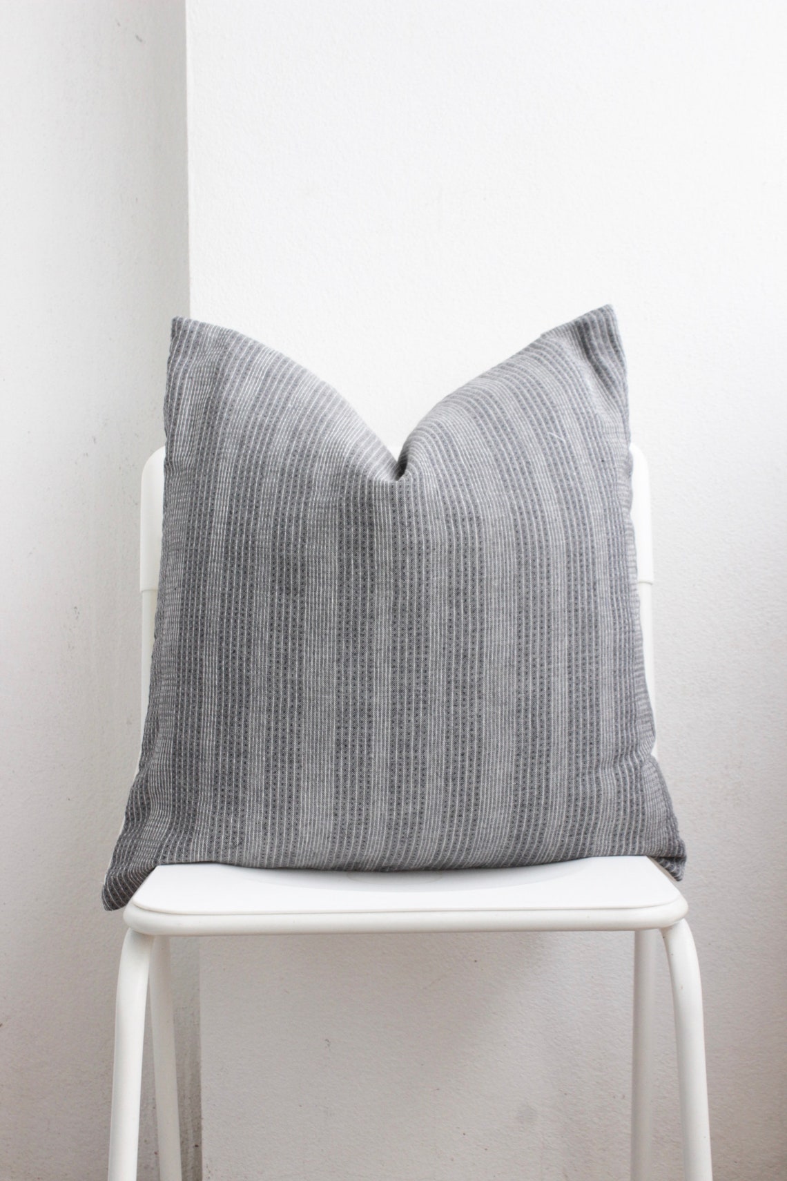 Grey Striped Pillow Cover - Etsy