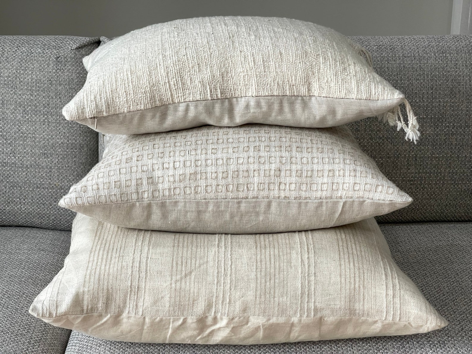 Combo Pillows Set of 3 Neutral Pillows Cover - Etsy