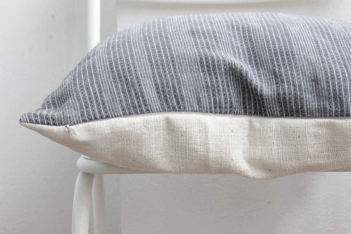 Grey Striped Pillow Cover - Etsy