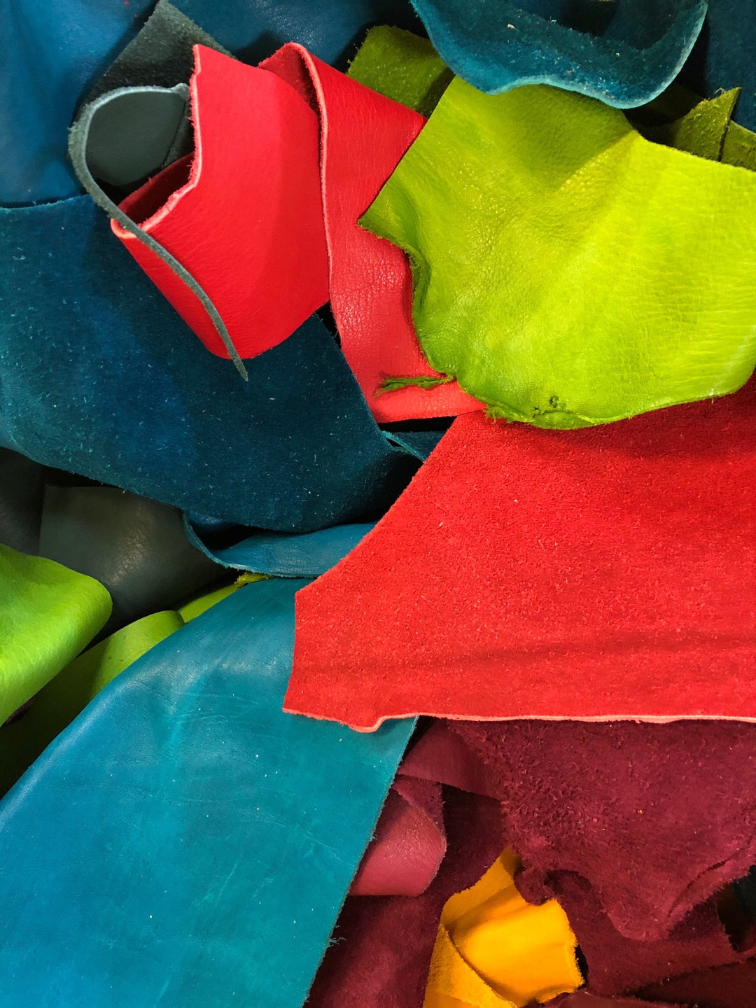 REMNANTS Colorful Leather Scraps Made From Vegetable Tanned Leather ...
