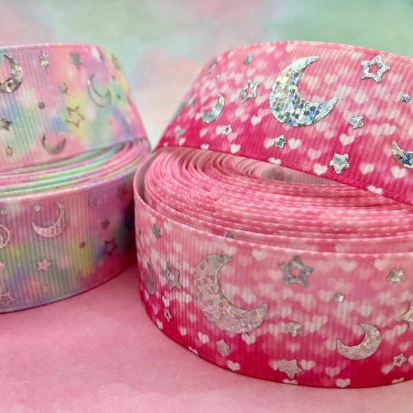 Moon and Stars Ribbon - Etsy
