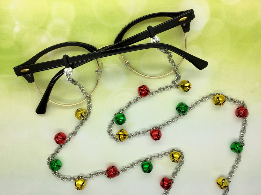 Jingle Bell Eyeglass Holder, Christmas Reading Glasses Chain ...