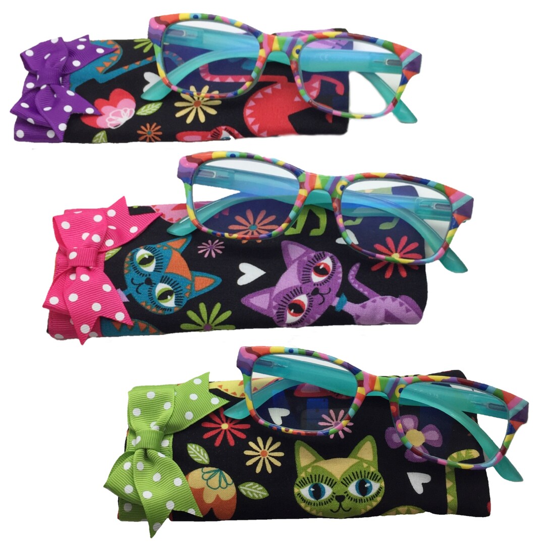 Whimsical Rainbow Reading Glasses, Hand Painted Readers, Cat Eyeglasses ...