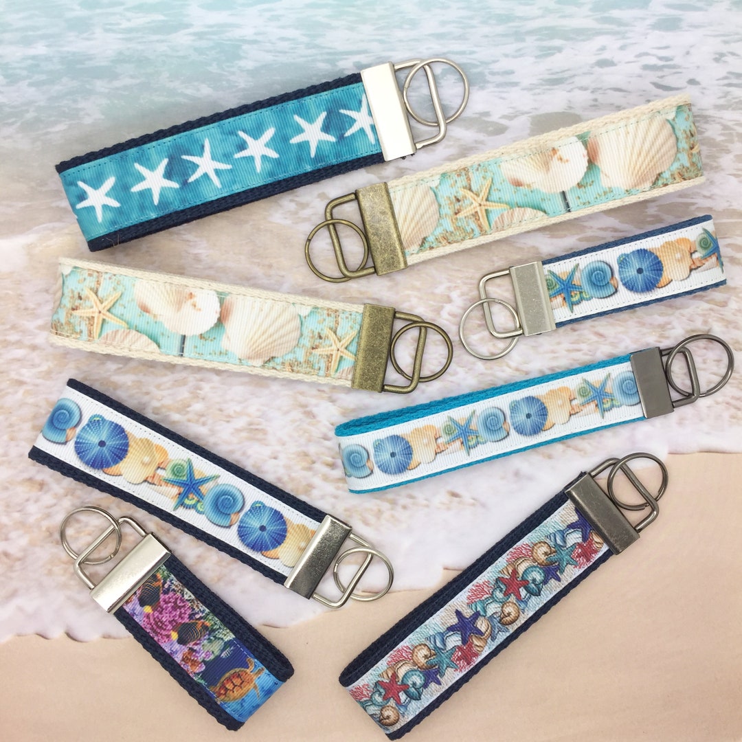 Seashell Keychain, Shell Key Fob, Starfish Key Fobs, Sea Turtle Key ...