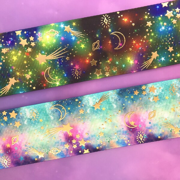 Moon and Stars Ribbon - Etsy