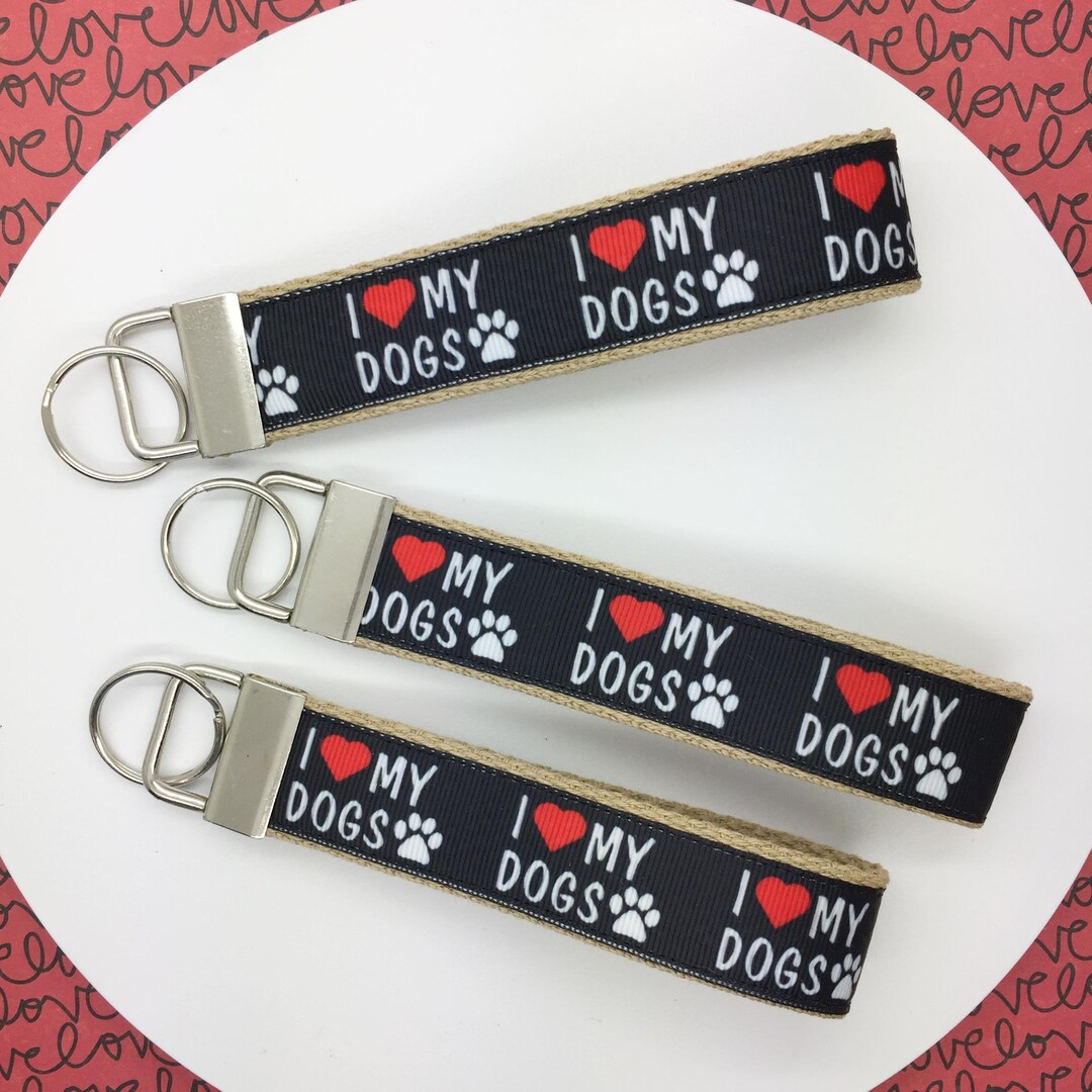Dog Keychains, Paw Print Keychain, Puppy Key Ring, Dog Mom Key Fob ...