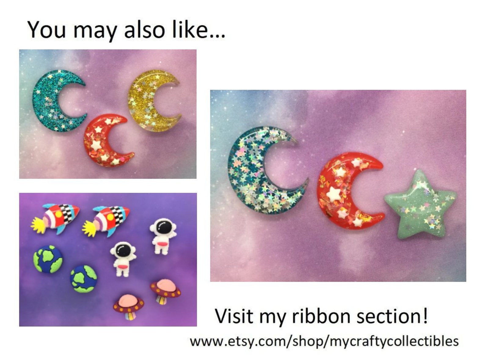 Moon and Stars Foil Grosgrain Ribbon 1 25mm Hair Bow - Etsy