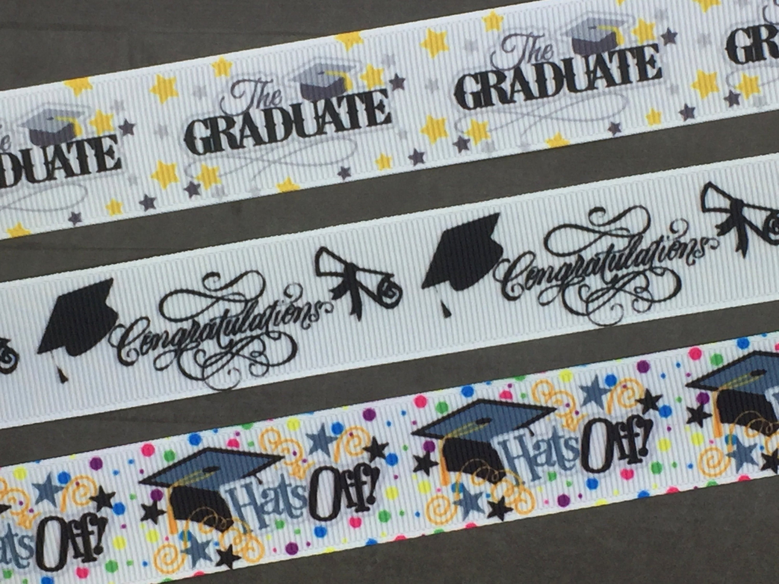 Graduation Grosgrain Ribbon 1 25mm Congratulations - Etsy