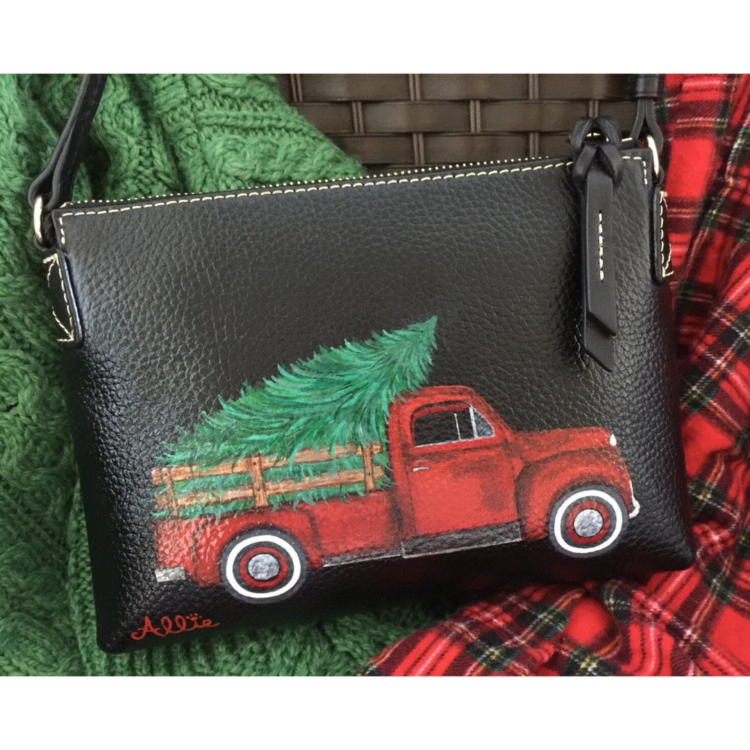 Dooney & Bourke Vintage Red Truck Christmas Handbag, Handpainted ...