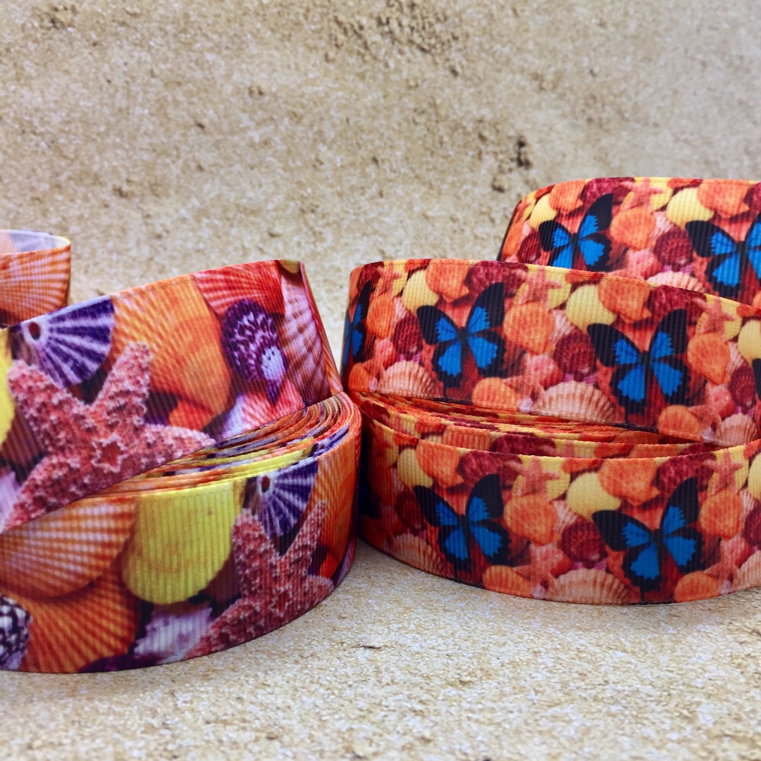 Butterfly Ribbon, Shell Ribbon, Seashell Ribbon, Beach Ribbon ...