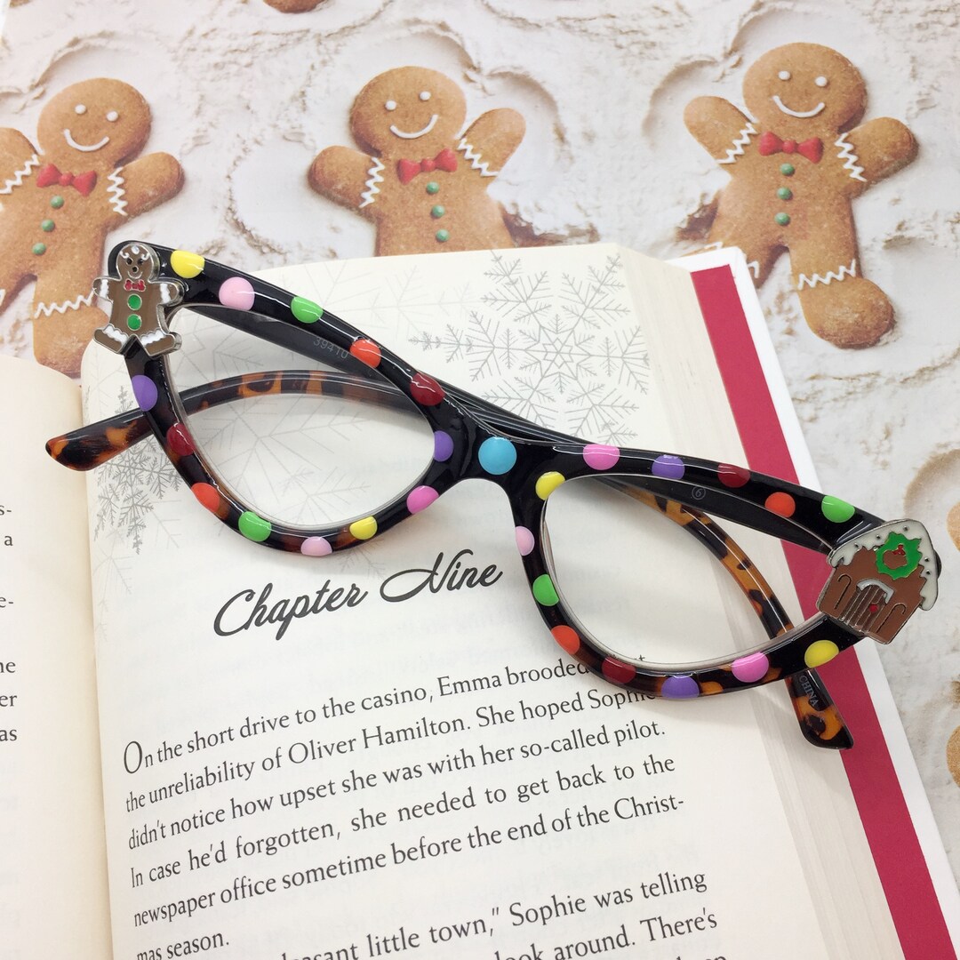 Gingerbread Man Christmas Reading Glasses 1.75, Fun Cat Eye Readers ...