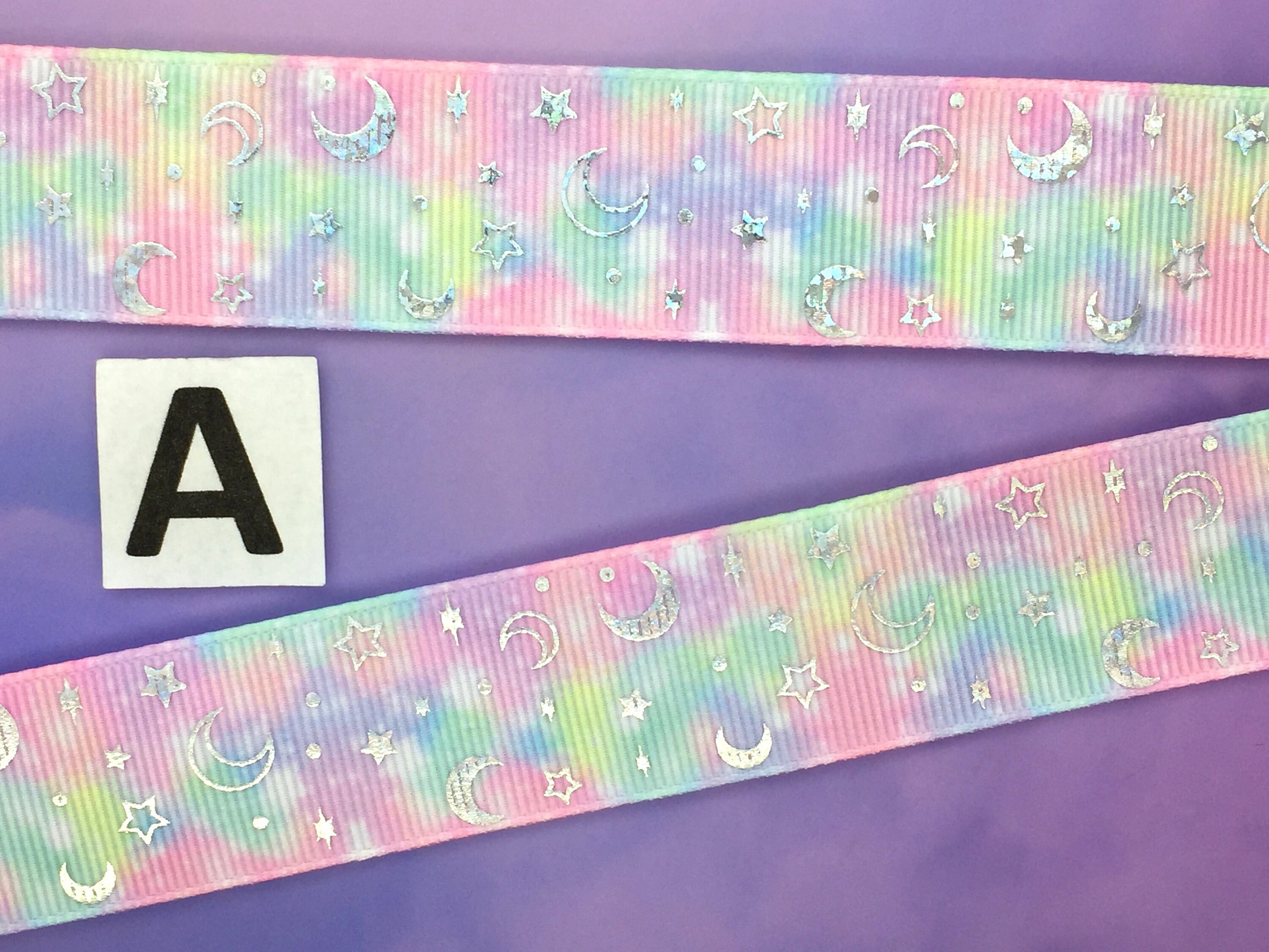 Moon and Stars Foil Grosgrain Ribbon 1 25mm Hair Bow - Etsy