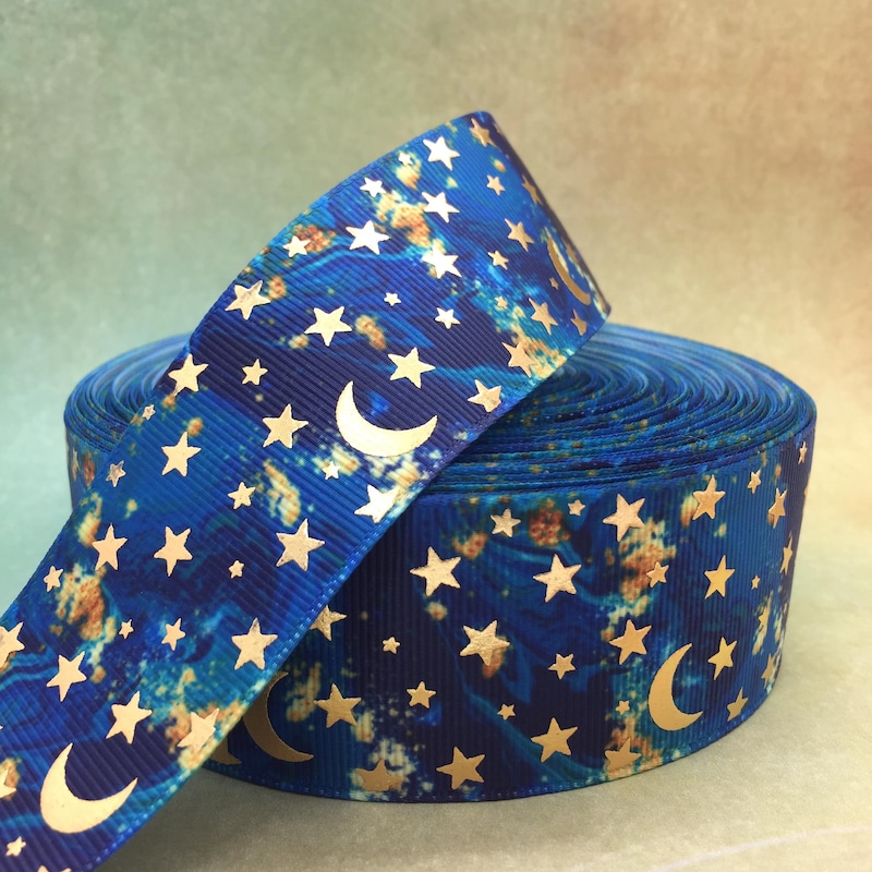 Moon and Stars Ribbon - Etsy