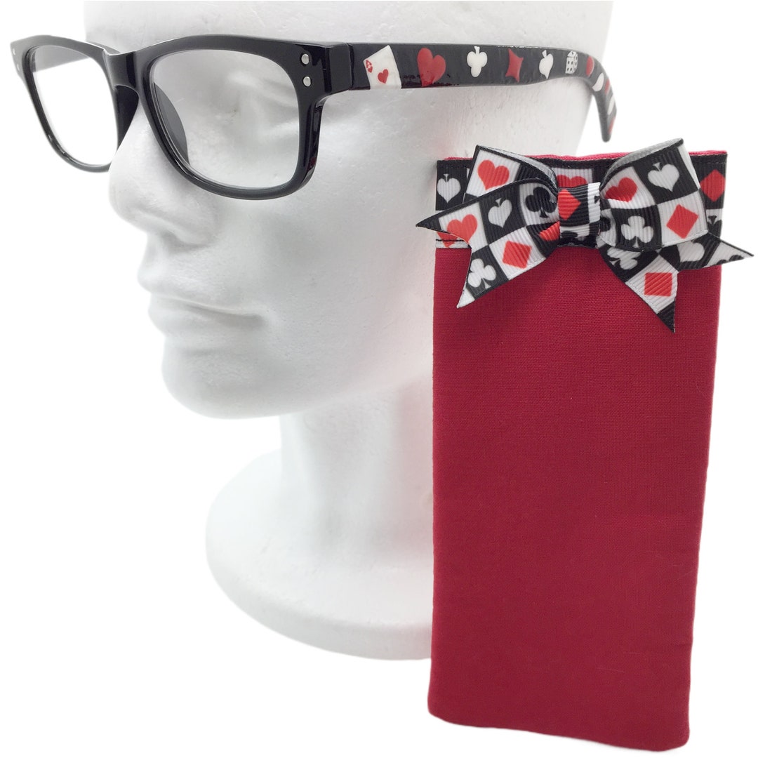Playing Card Symbols Hand Painted Reading Glasses +2.75 With Eyeglasses ...