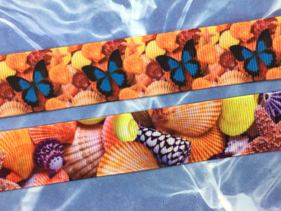 Shell Ribbon Seashell Ribbon Beach Ribbon Butterfly Ribbon - Etsy