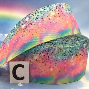 Animal Print Ribbon, Tie Dye Ribbon, Unicorn Ribbon, Grosgrain Ribbon 1 ...