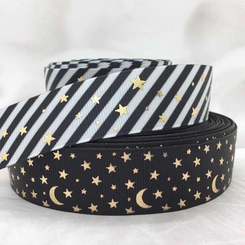 Moon and Stars Ribbon - Etsy