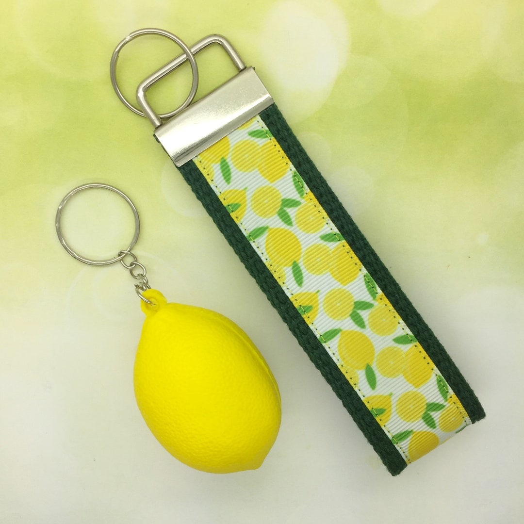 Lemon Keychain, Lemon Stress Ball, Fruit Key Fobs - Etsy