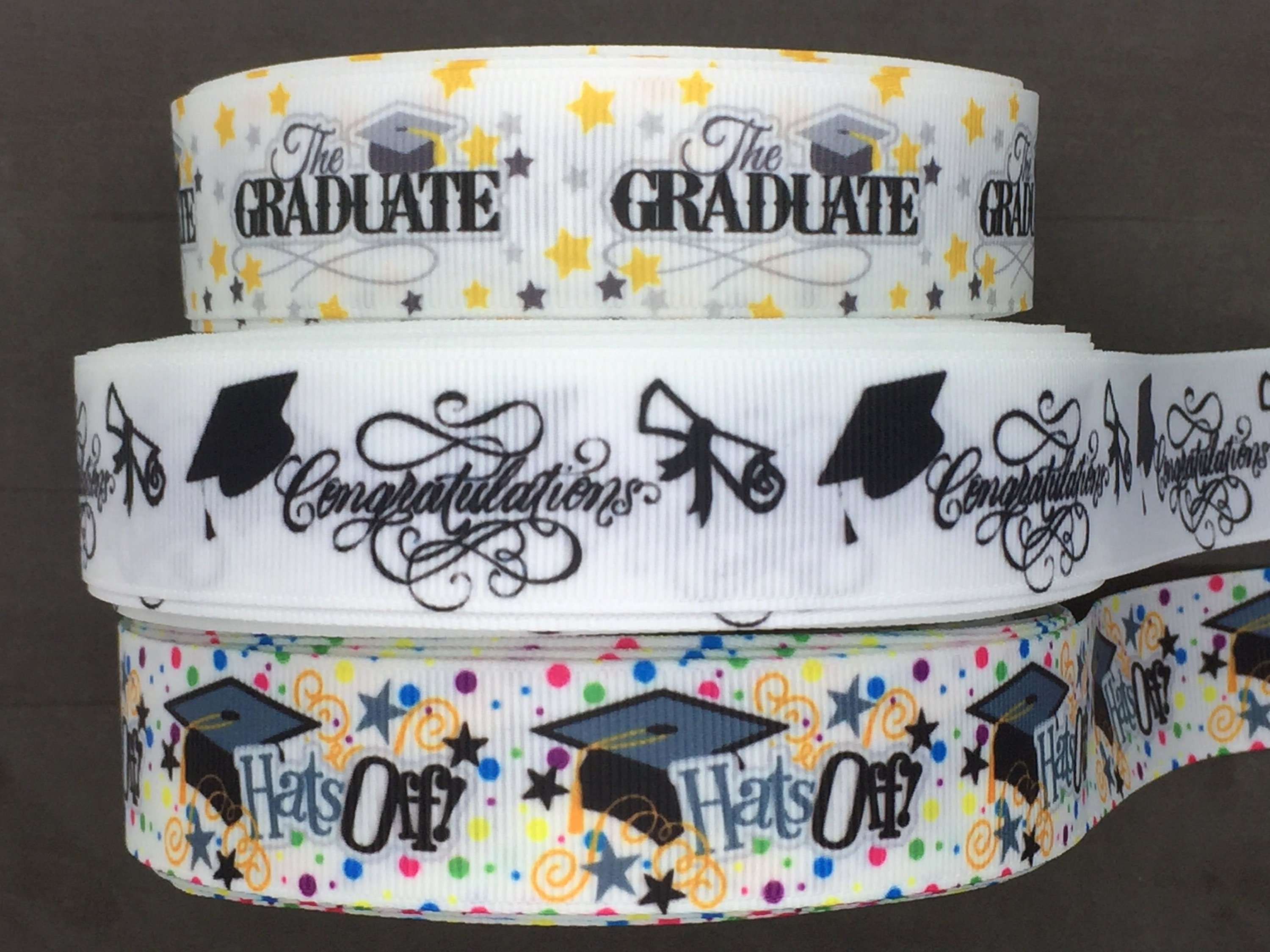 Graduation Grosgrain Ribbon 1 25mm Congratulations - Etsy