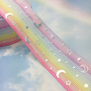 Celestial Ribbon, Moon and Stars Grosgrain Ribbon 1" 25mm, 3 Yards - Etsy
