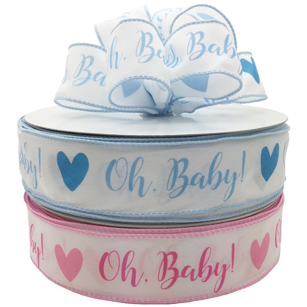 Baby WIRED Ribbon 1.5", Oh, Baby! Ribbon, Heart Ribbon, Baby Boy Ribbon ...