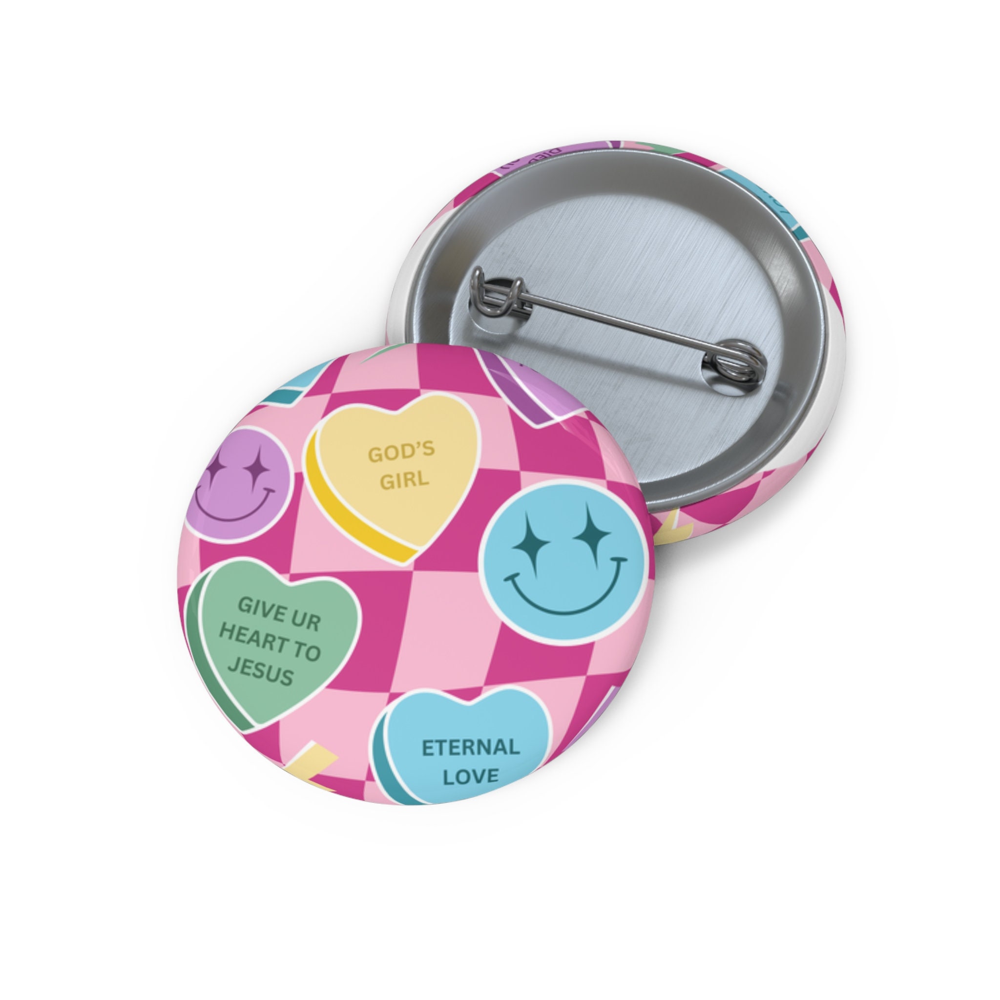 Jesus Buttons, God Loves You Pin Button, Valentine Button, Pinback ...