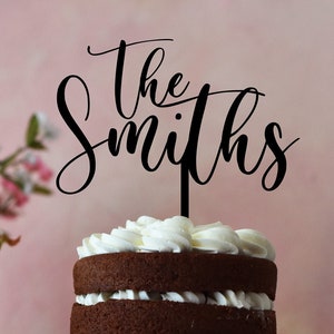 Wedding Cake Topper Rose Gold Personalized Anniversary Cake Topper ...