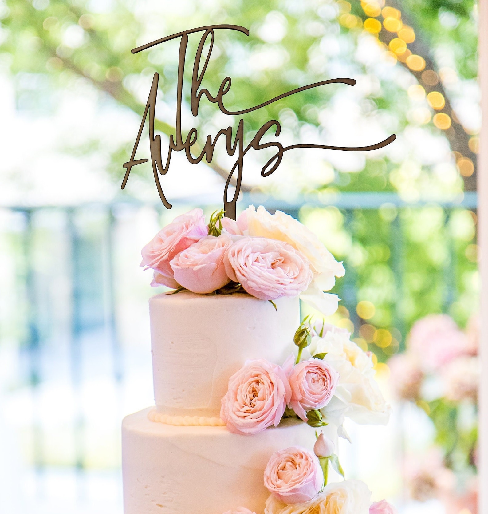 Wedding Cake Topper Rose Gold Personalized Anniversary Cake - Etsy