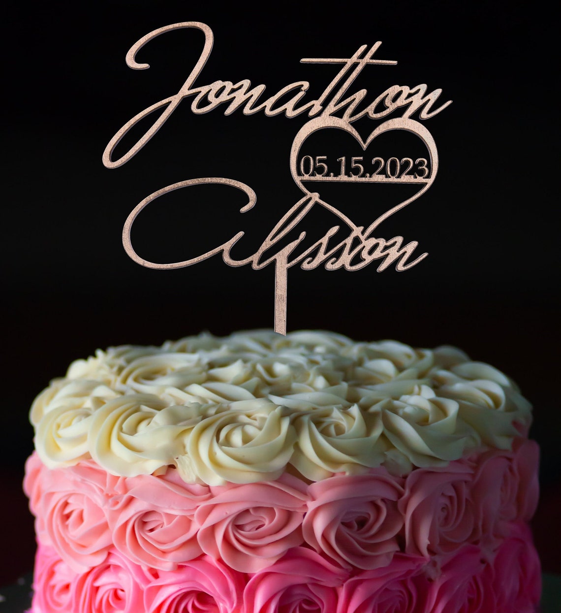 Gold Cake Topper for Wedding Personalized Cake Topper Rustic - Etsy