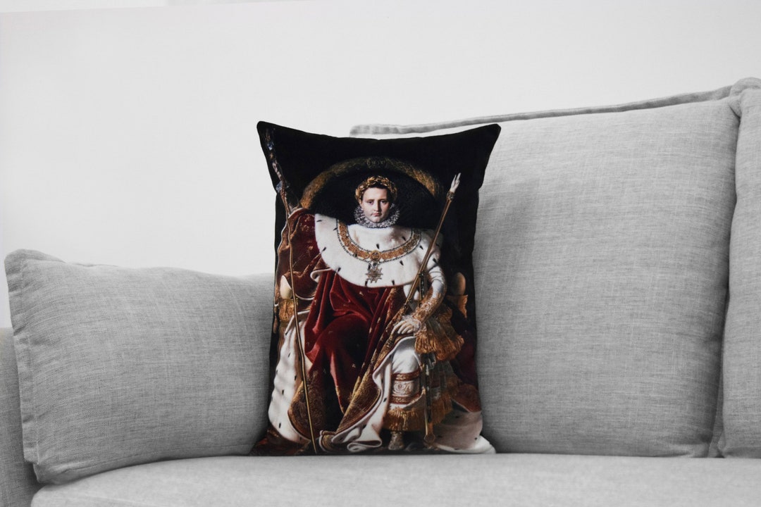 Napoleon Bonaparte on His Imperial Throne - 14" X 20" Velveteen Pillow ...