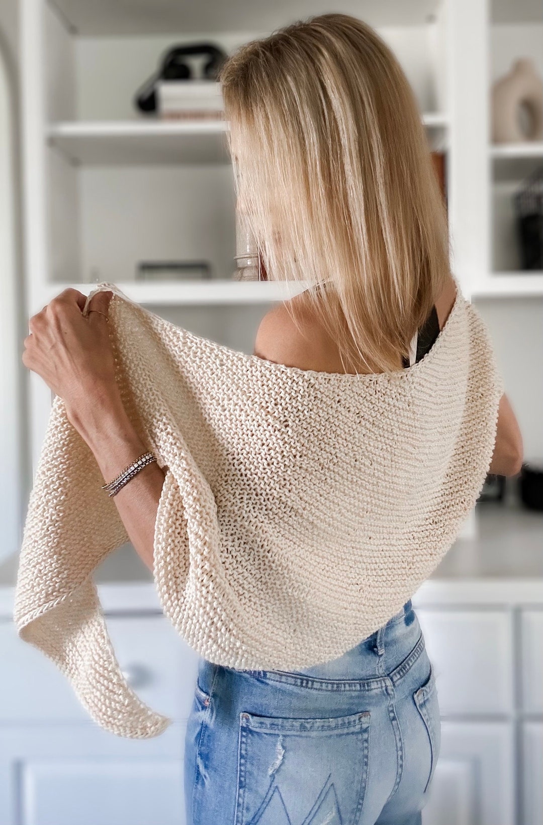 Knitting Pattern | Asymmetrical Triangle Shawl Wrap Scarf | THE BREZZA ...