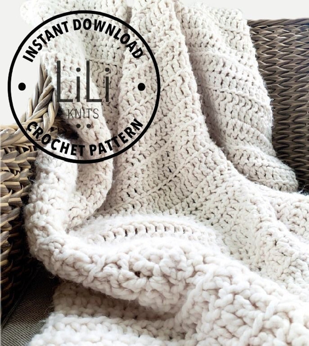 Crochet Pattern Easy Beginner Blanket Throw Afghan THE - Etsy