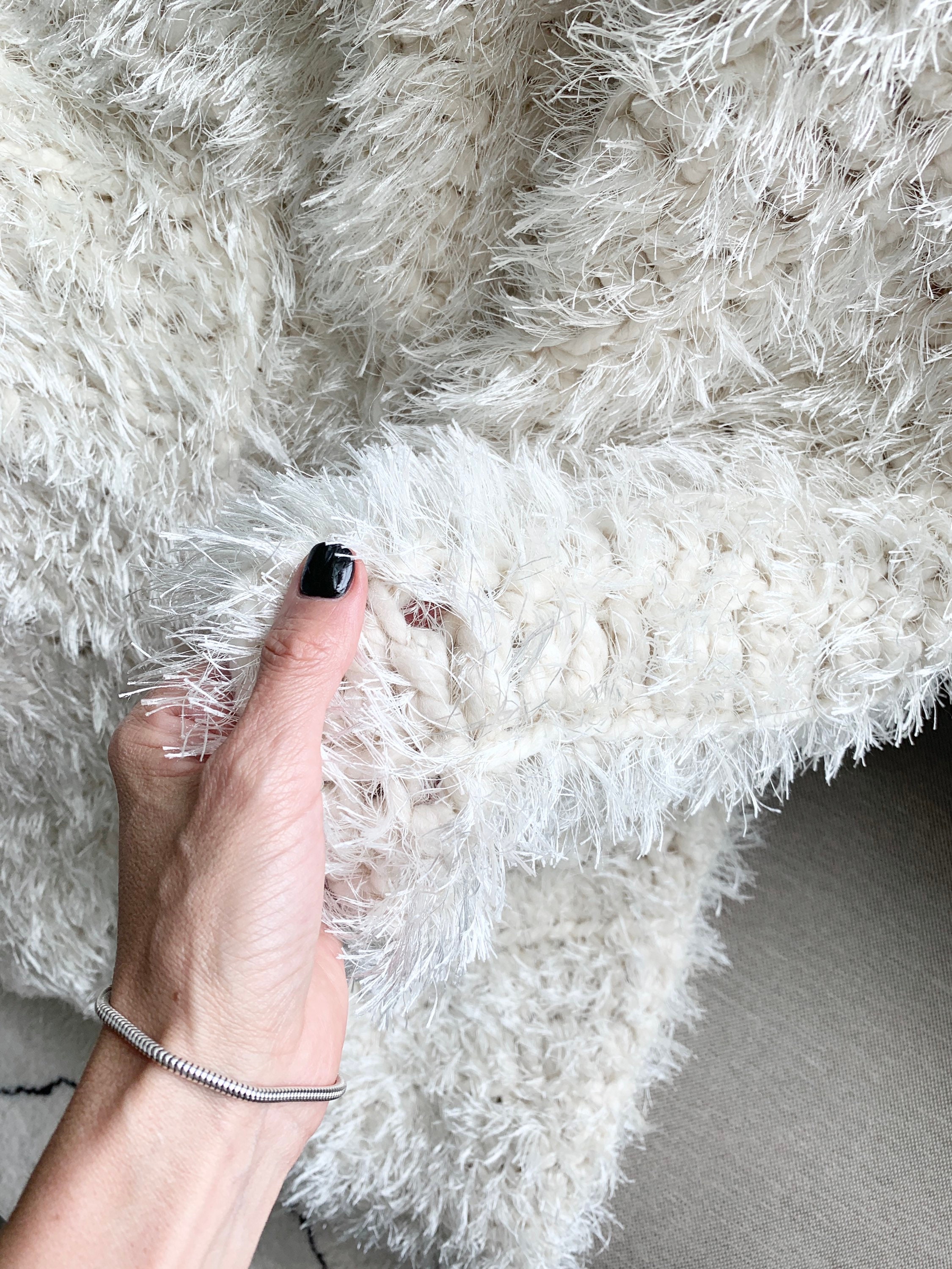 Crochet Faux Fur Blanket Throw Ivory/Off-White THE PELOSA | Etsy