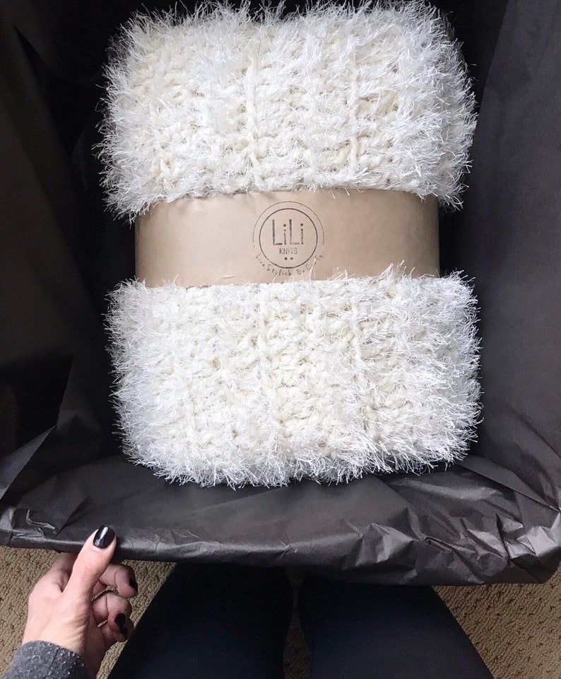 Crochet Faux Fur Blanket Throw Ivory/Off-White THE PELOSA | Etsy