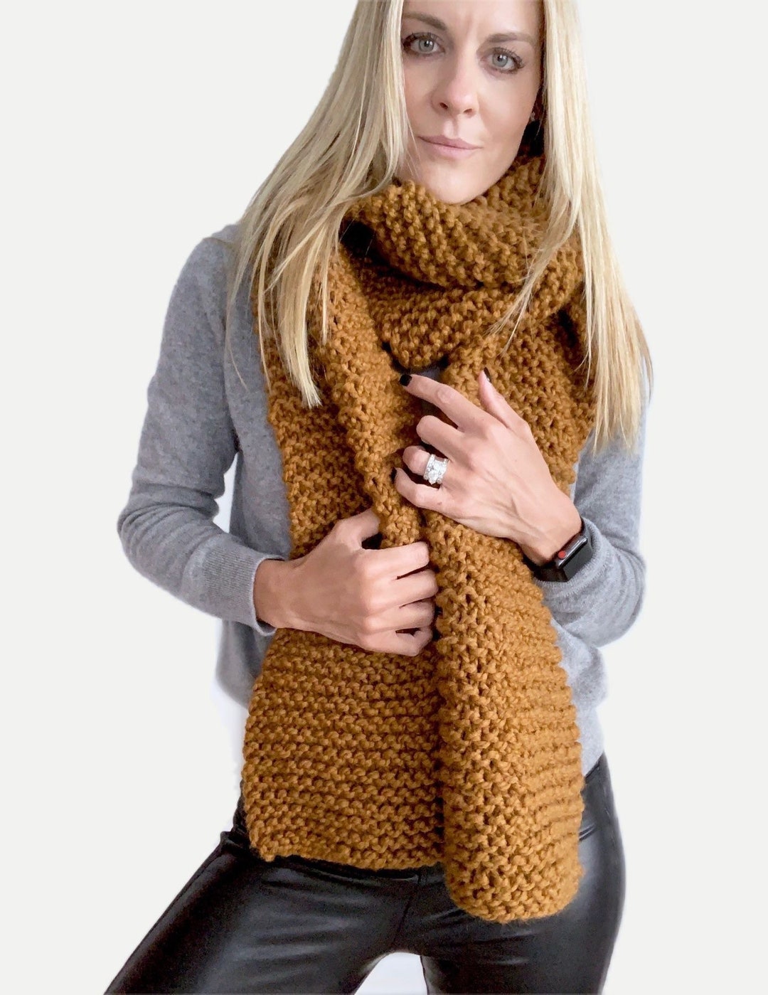 Chunky Knit XL Open-ended Scarf | THE LEGACCIO - Etsy