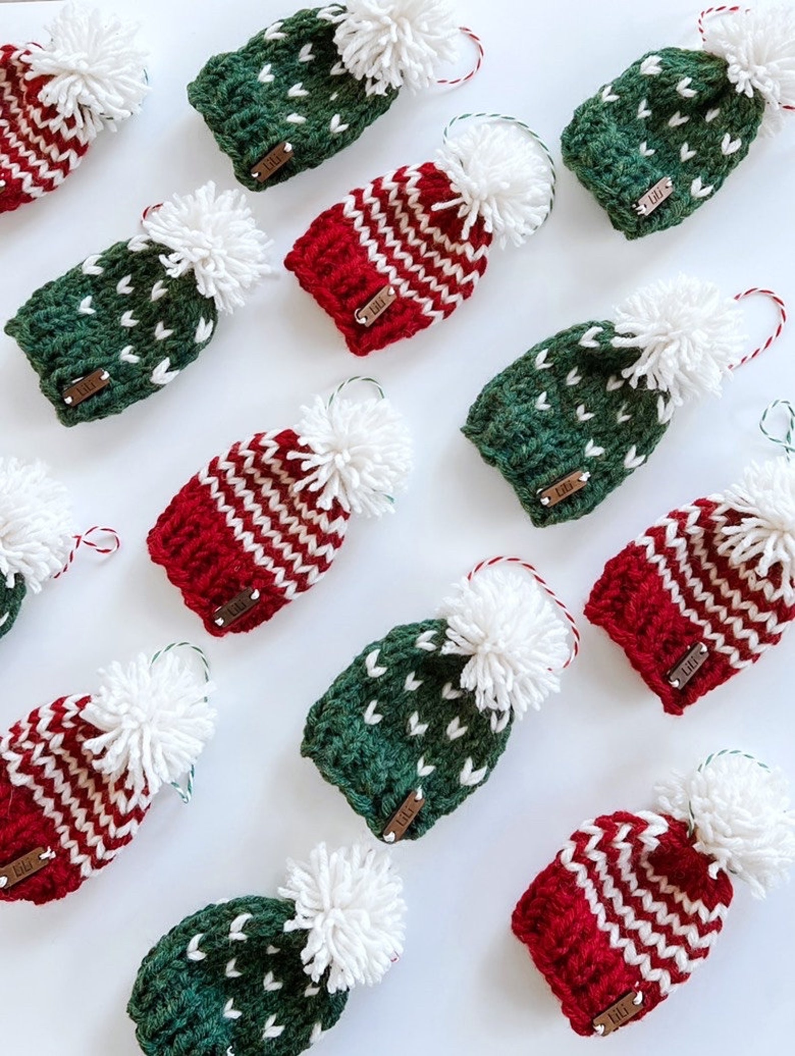 Knitting Pattern | MINI HAT ORNAMENT Set - Etsy