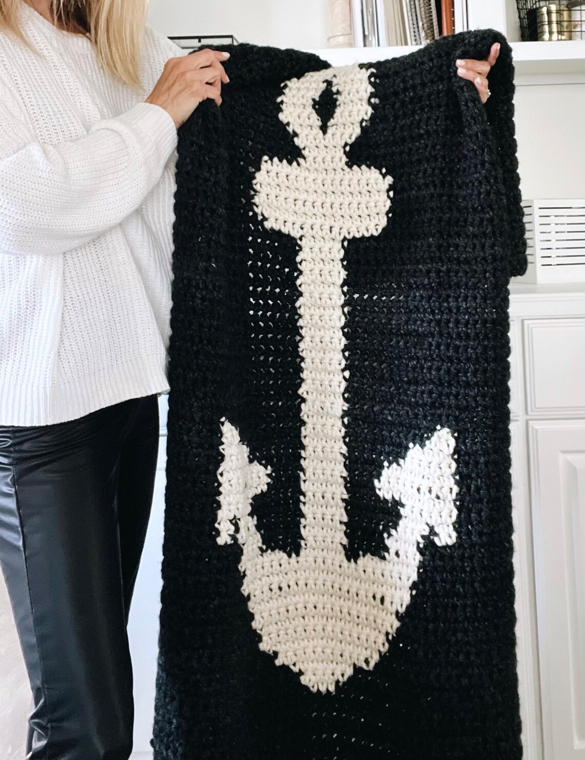 Crochet Pattern | Anchor Motif Blanket Throw Pattern | THE ANCHORA - Etsy