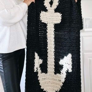 Crochet Pattern | Anchor Motif Blanket Throw Pattern | THE ANCHORA - Etsy