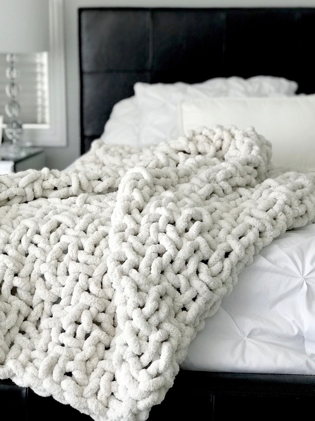 Knitting Pattern | Jumbo Knit Textured Throw Blanket | THE MODERNO - Etsy