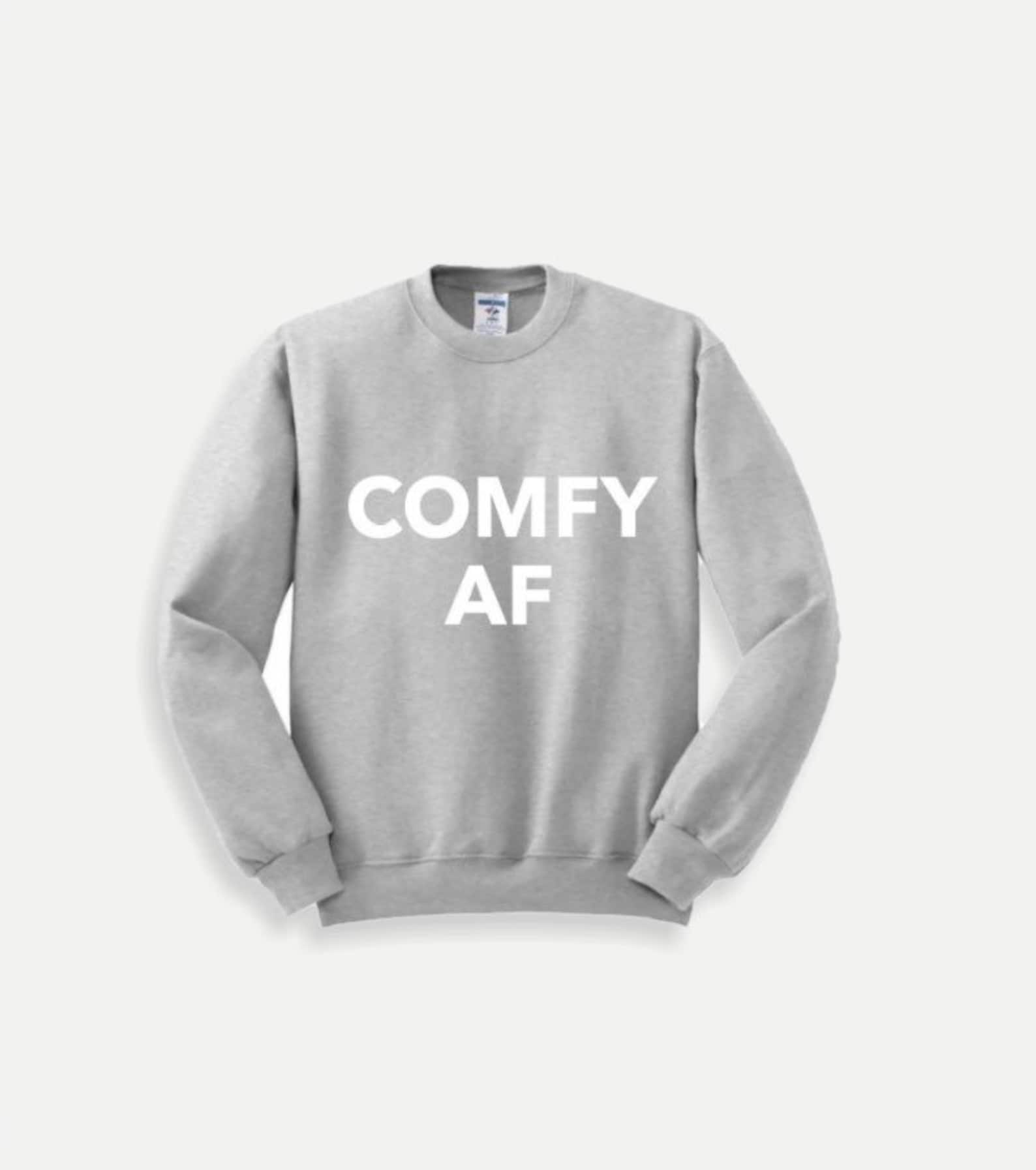 Crewneck Graphic Sweatshirt | COMFY AF | Grey/white - Etsy