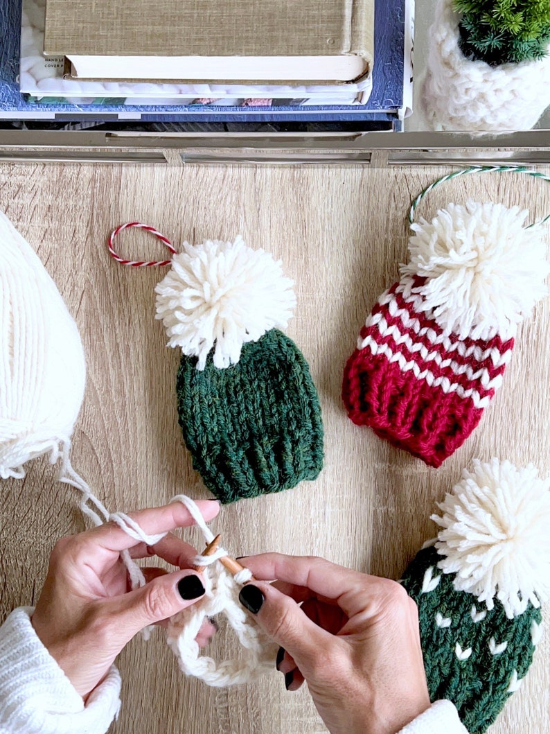 Knitting Pattern | MINI HAT ORNAMENT Set - Etsy