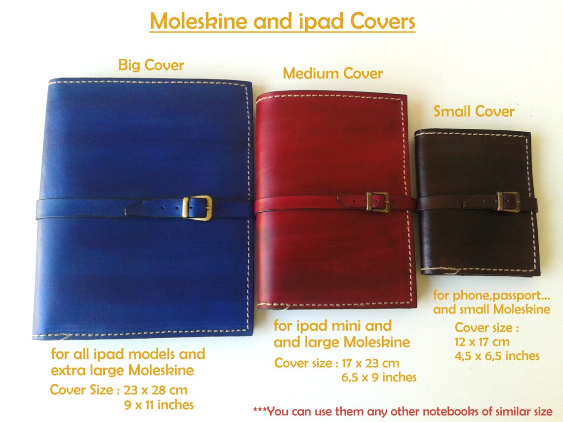 Big Leather Cover for iPad and Extra Large Moleskine ,organizer ,xlarge ...