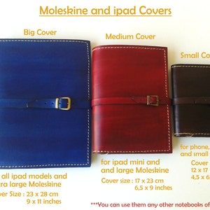Big Leather Cover for iPad and Extra Large Moleskine ,organizer ,xlarge ...
