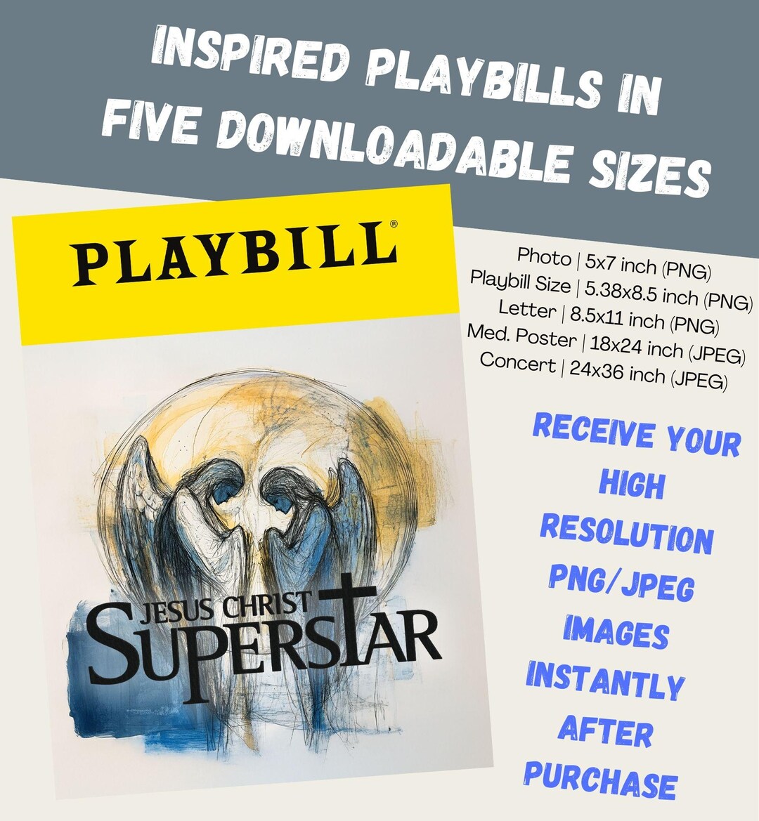 Jesus Christ Superstar Playbill in FIVE Download Sizes | Messy Line ...